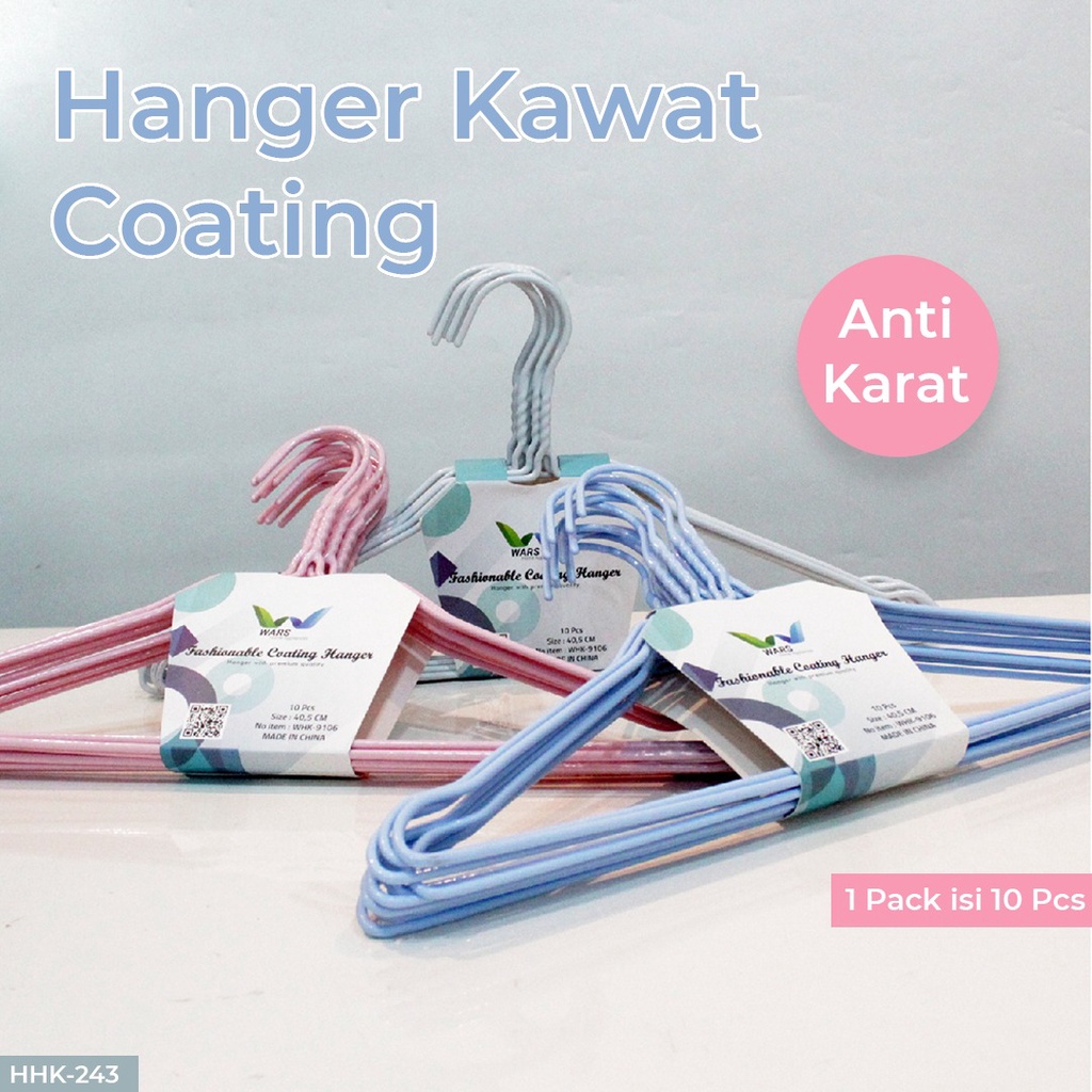 Jual Gantungan Baju Kawat Hanger Coating Isi 10pcs | Shopee Indonesia