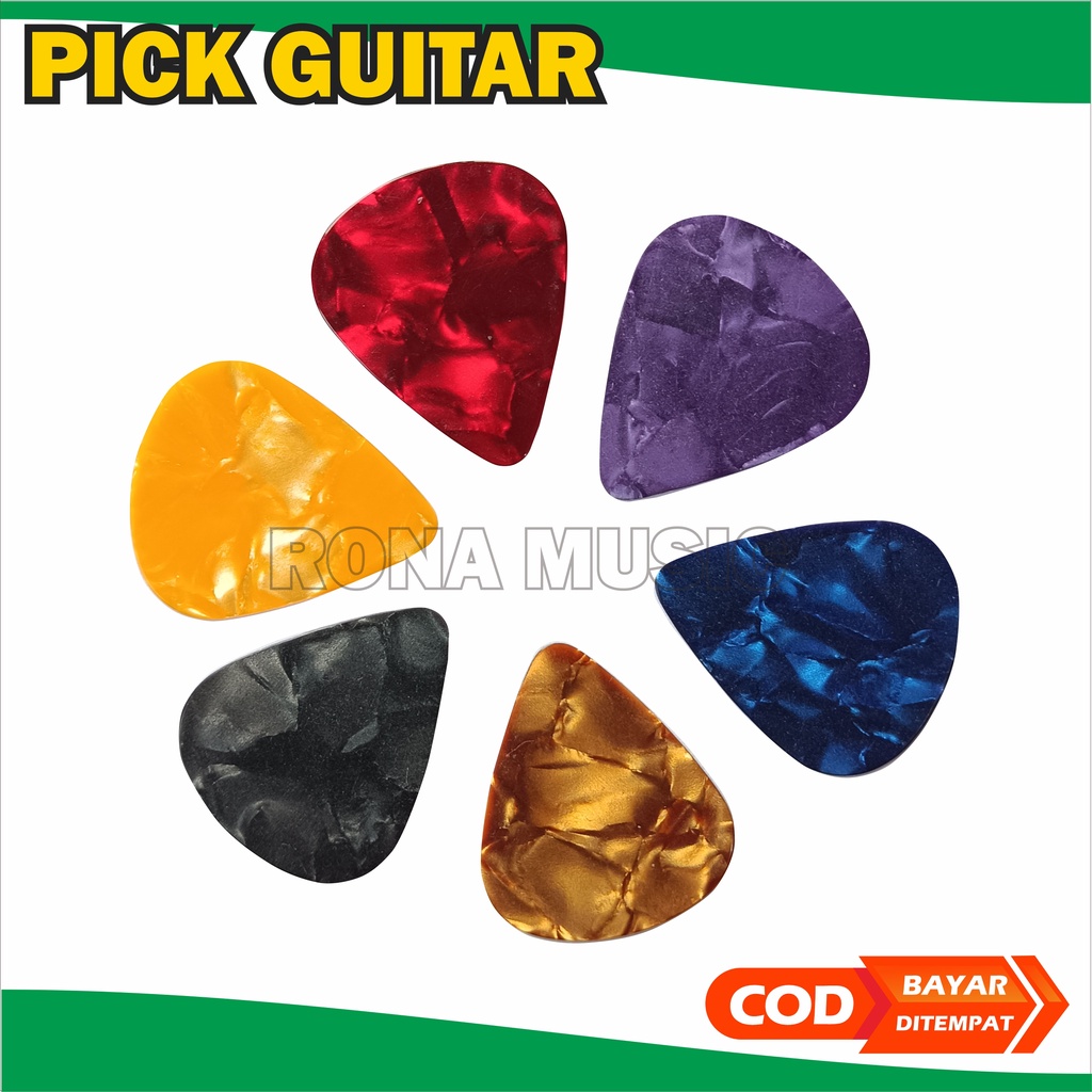 Jual Pick Gitar Premium Bahan ABALONE Ukuran 0.46mm Lentur Tidak Kaku ...