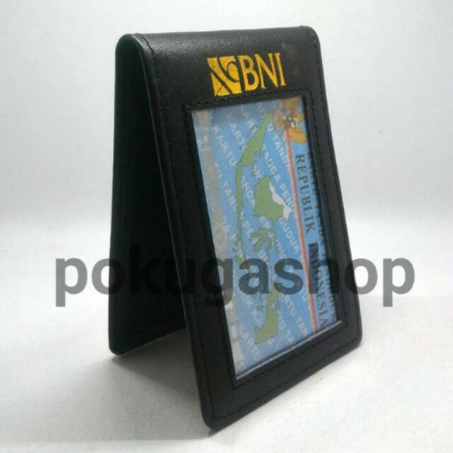 Jual Name tag kulit logo bank bni /id card holder /nametag kulit /name ...