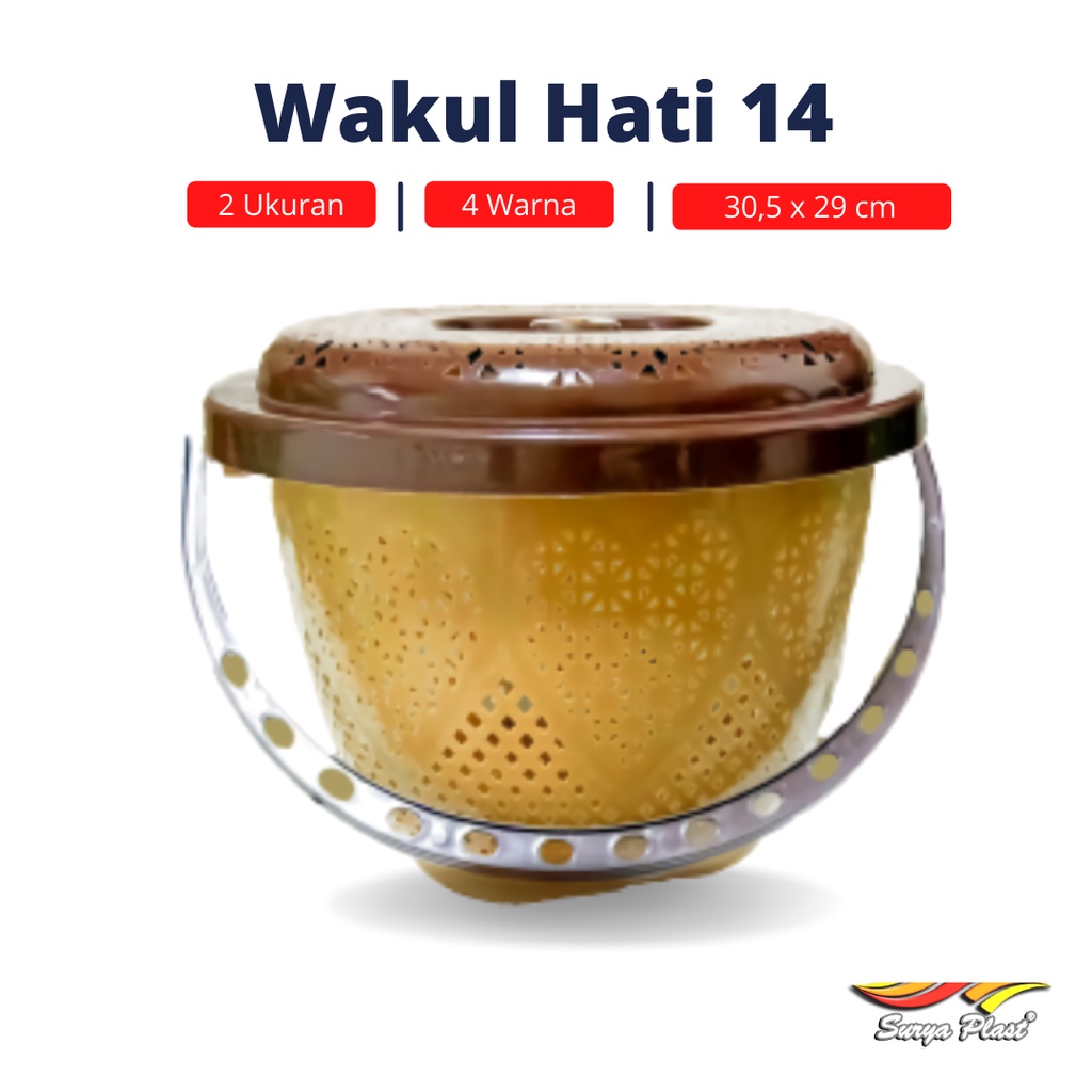 Jual Wakul 14 Love Tutup Dengan Gagang Surya Plast | Besek Bakul ...