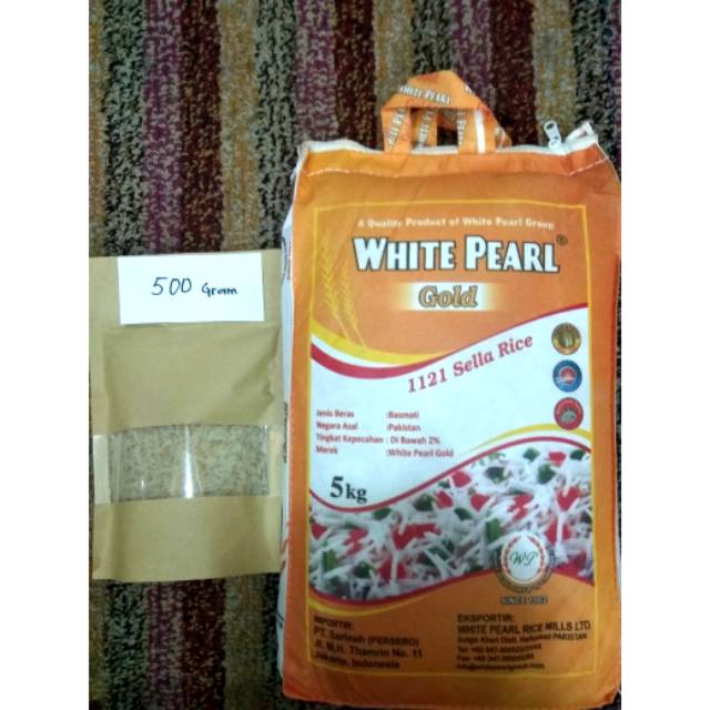 Jual Beras Setengah Kilo White Pearl Basmati Sella 500gr 500 gr murah ...