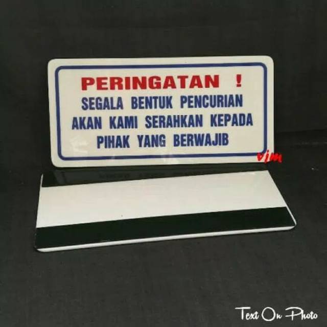 Jual Plat acrylic peringatan segala bentuk pencurian 20x9,5cm , sign ...