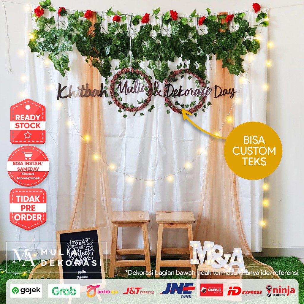 Jual Dekorasi Lamaran Tunangan Backdrop Nikahan PhotoBooth DIY Akad ...