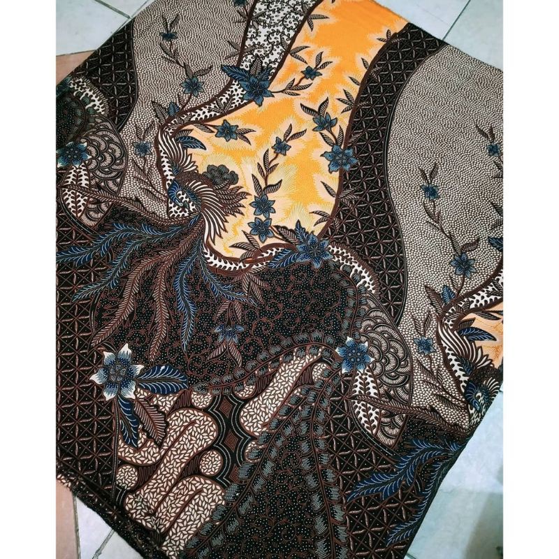 Jual Kain Batik Laweyan Solo motif galaran manuk warna kuning ...