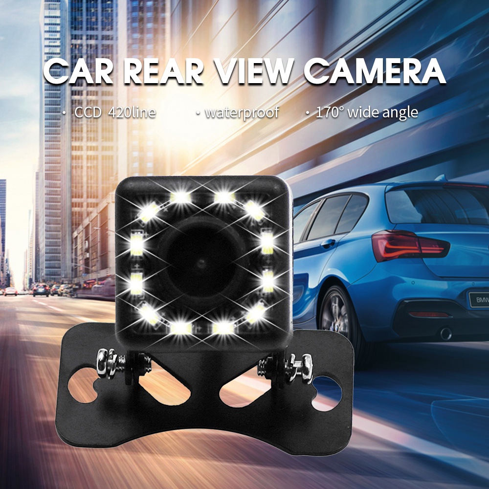Jual Kamera Tampak Belakang Mobil IP66 Tahan Air 170 Derajat Lensa 12 LED Night Vision CCD ...