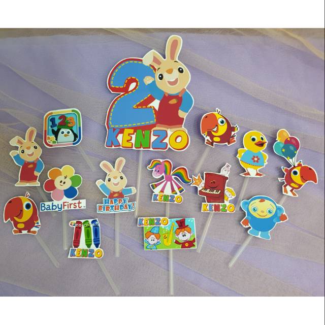 Jual Topper props cake cupcake harry larry baby first theme (10pcs ...