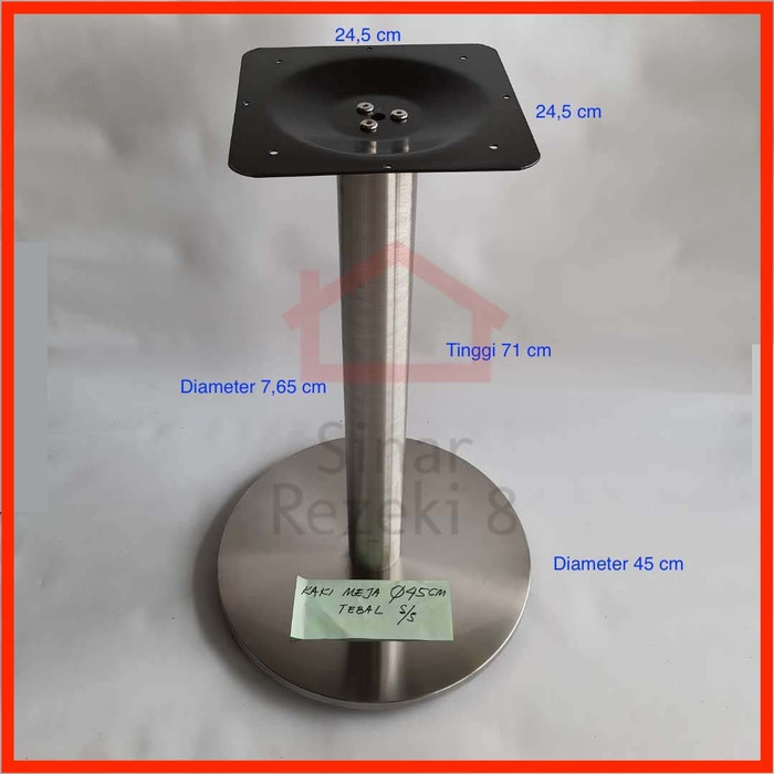 Jual Kaki Meja Bulat Ø 45 cm Stainless Cafe Restoran Foodcourt Makan ...