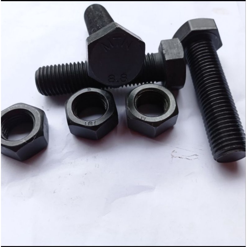 Jual BAUT MUR M20 X 90 PANJANG 9CM FULLDRAT / BAUT MUR BAJA 8.8 HTB ...