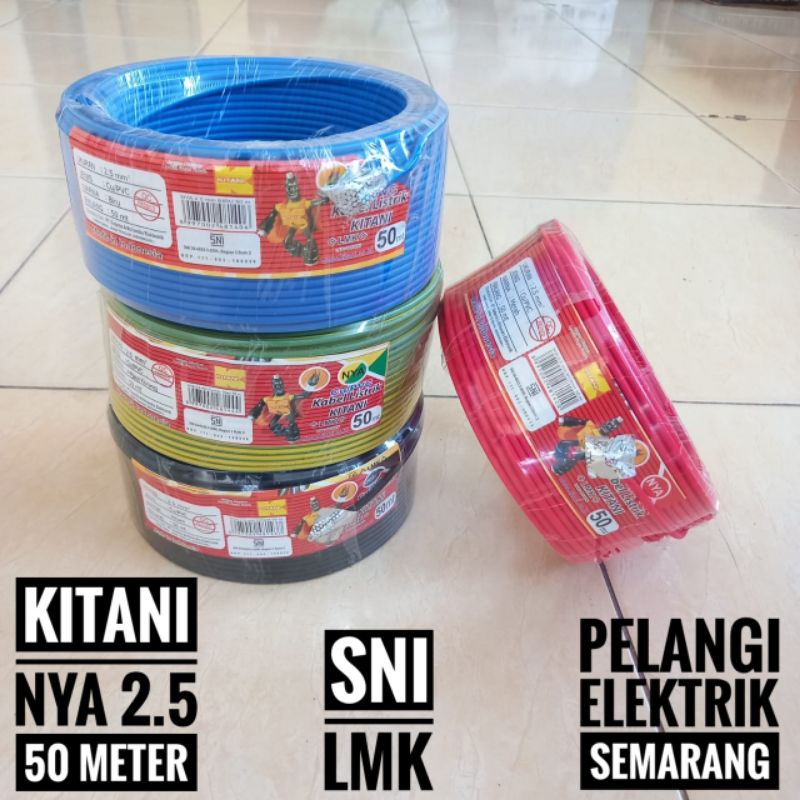Jual KITANI Kabel Listrik NYA 2.5 / 2,5 / 1x2.5 Kawat Engkel SNI LMK ...