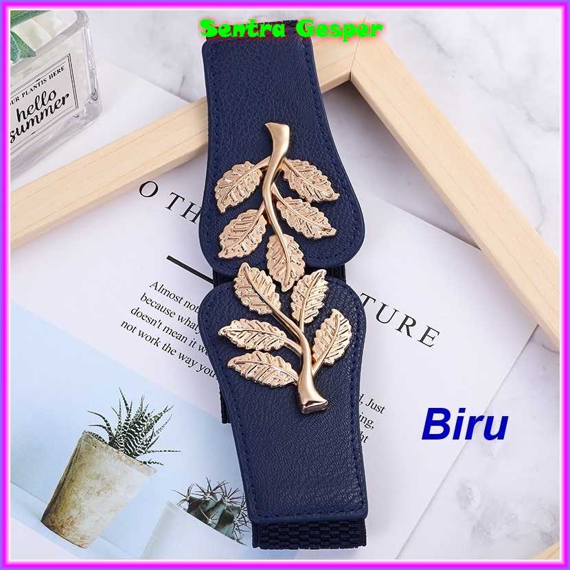 Jual Ikat Pinggang Kecil Belt Daun Korea Sabuk Obi Karet Wanita Fashion Gesper Cewek Polos ...