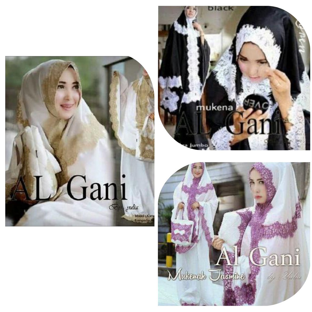 Jual aop setelan st mukena ALGANI putih / baju wanita hijab muslim maxi ...