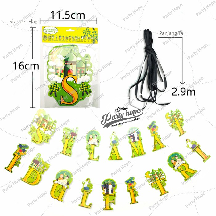 Jual Banner SHAPE Idul Fitri / bunting Flag Selamat Idul Fitri ...
