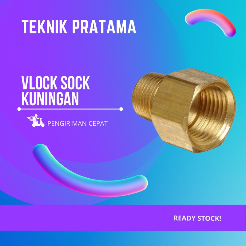 Jual Vlock Sock / Vlok sok kuningan 3/8" Male x 3/8" Female | Shopee ...