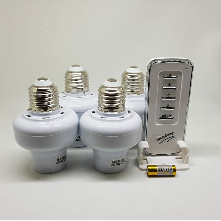 Jual FITTING LAMPU E27 DENGAN REMOTE KONTROL.....1 REMOTE 4 FITTINGS ...