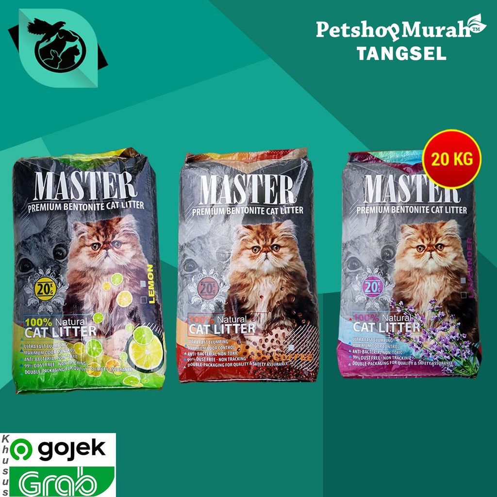 Jual [GOSEND] Pasir Kucing wangi Gumpal Clumping Master 20 Kg Litter ...