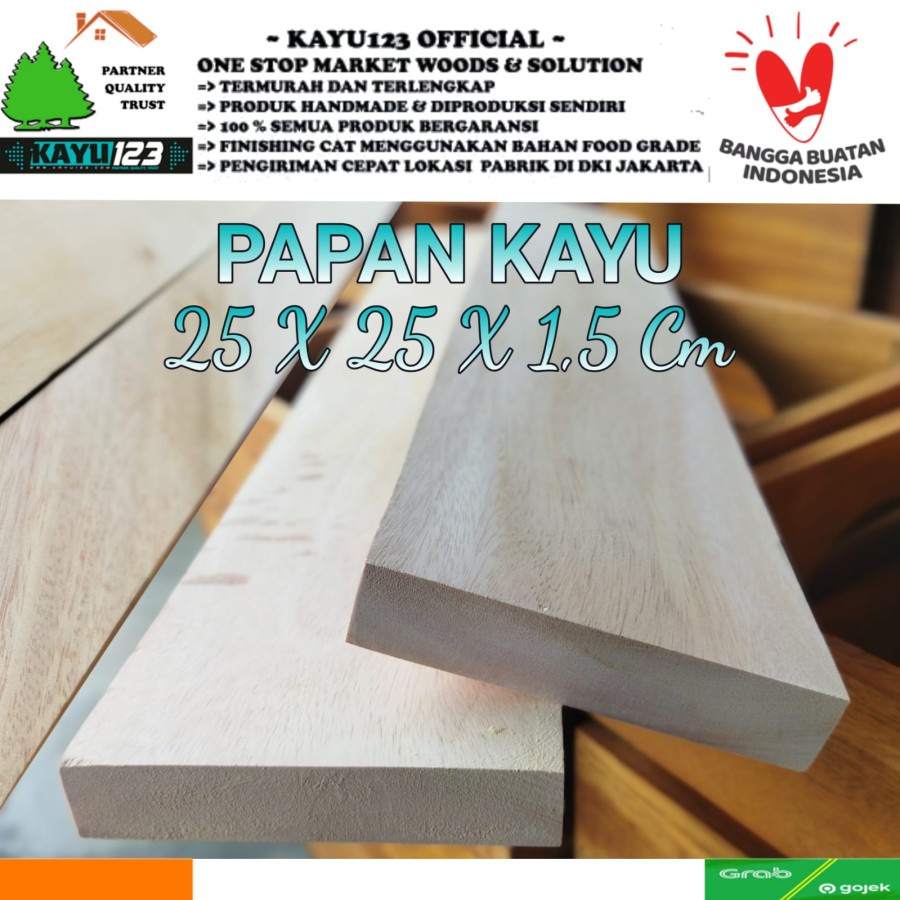 Jual Papan Kayu 25-100x25x1,5 cm Bahan kerajinan papan kayu | Shopee ...