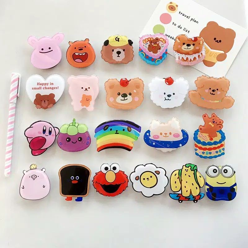 Jual Black pink pop girls Korean Acrylic cartoon Pop Socket Phone ...