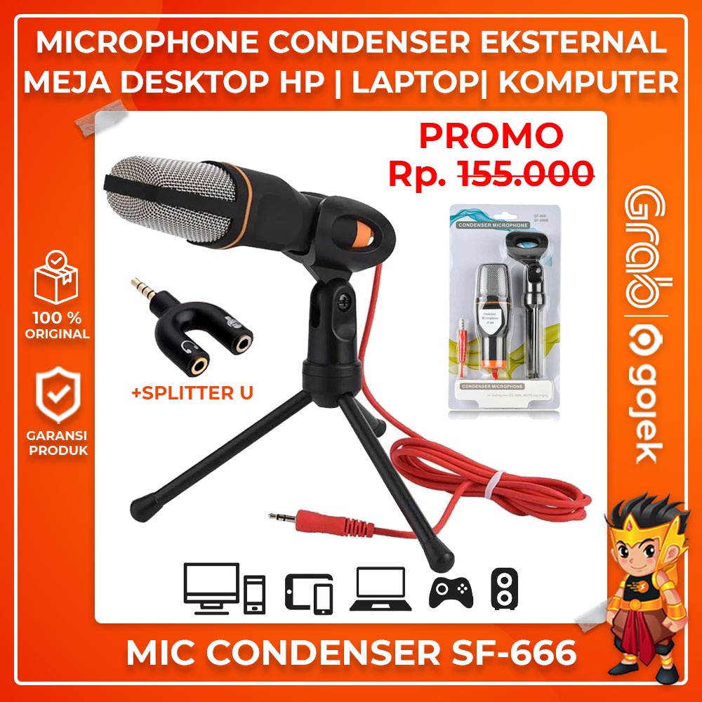 Jual Taffware Mikrofon Kondenser SF666 Stand Mic kondenser SF-666 ...