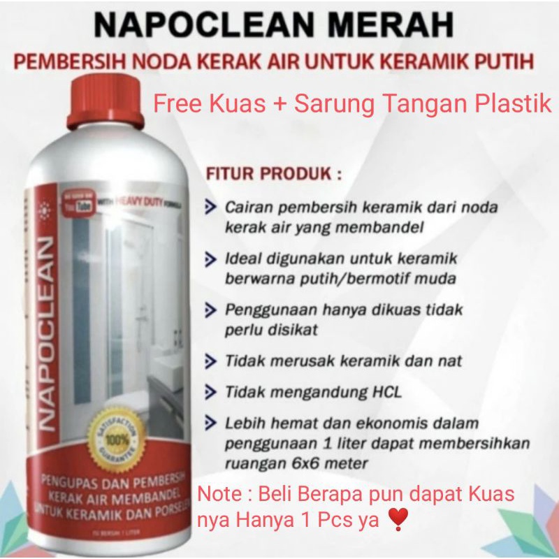 Jual NAPOCLEAN MERAH - Pembersih keramik Napoclean Heavy Duty 1 Liter ...
