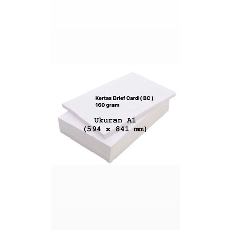 Jual kertas ukuran A1 gramatur 160 gram (bc) isi 10 lembar | Shopee ...