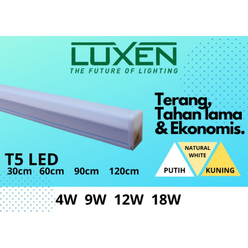 Jual Lampu T5 LED Tube 9 Watt set komplit panjang 60cm Luxen Bergaransi | Shopee Indonesia