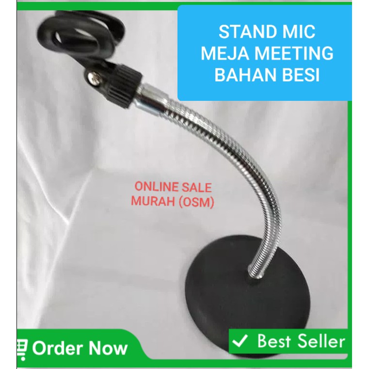 Jual GE48 stand mic meja full besi holder mik table standing microphone ...