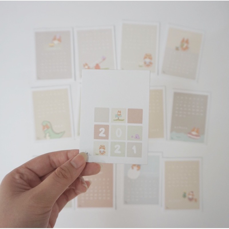 Jual 2021 postcard calendar corgi series (kalender meja korea) | Shopee ...