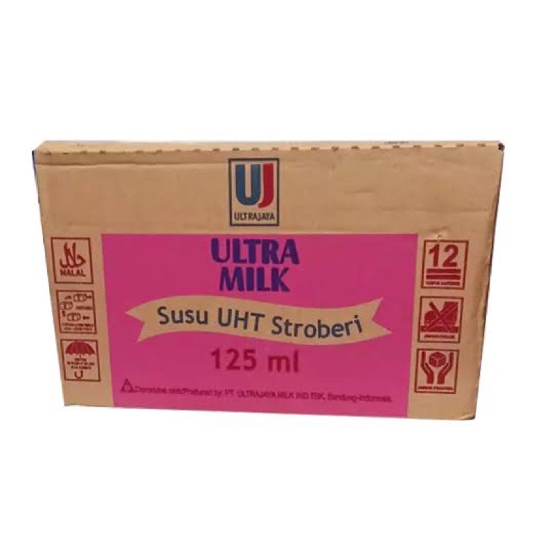 Jual Ultra Milk 125 ml strawberry 1 dus isi 40 | Shopee Indonesia