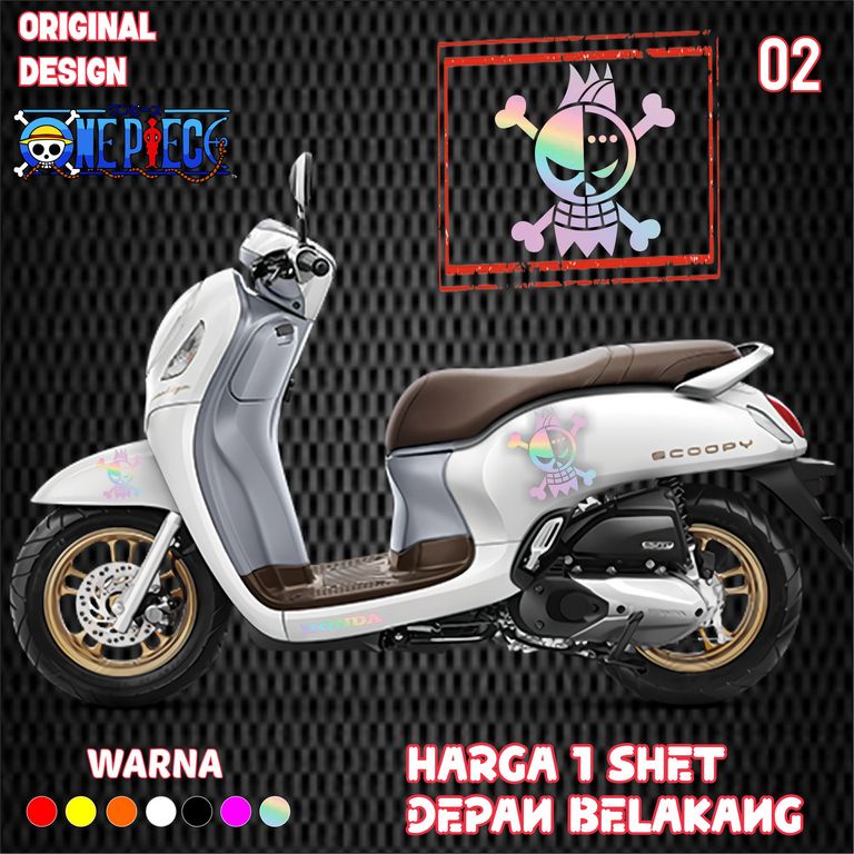 Jual Bisa Custom Nama Cutting Stiker Scoopy Sticker Scoopy ONE PIECE ...