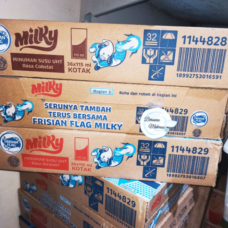 Jual New Frisian Flag Milky Nutribrain UHT 1 dus (36 pcs @115ml) | Shopee Indonesia