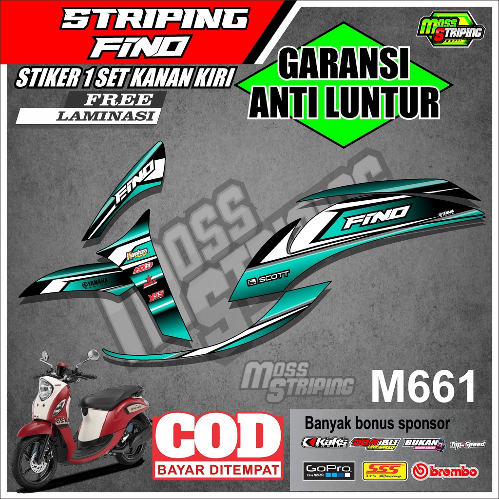 Jual STRIPING FINO 125 GRANDE PREMIUM KODE M661 STICKER MOTOR SETRIPING ...