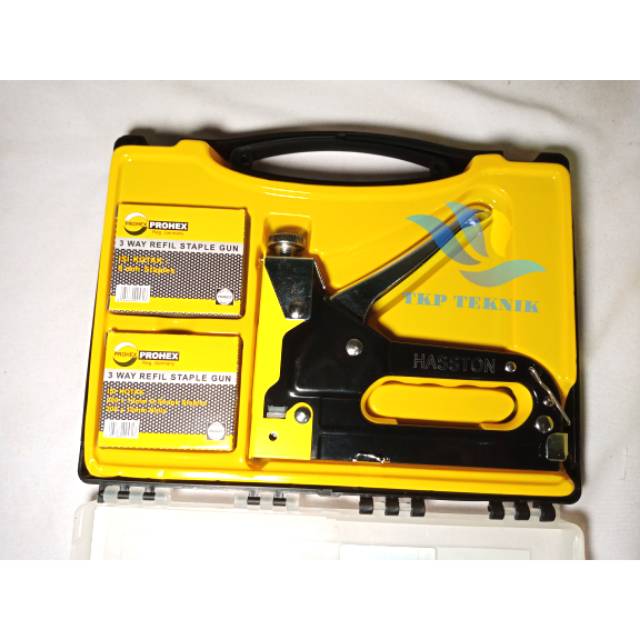 Jual HASSTON PROHEX STAPLES GUN / ALAT STAPLES SET BOX 8MM 10MM 12MM 4090-004 | Shopee Indonesia