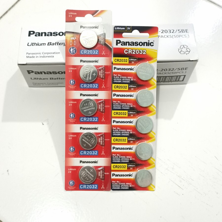 Jual ( HARGA PER LEMBAR ) baterai CR 2032 PANASONIC baterai jam tangan ...
