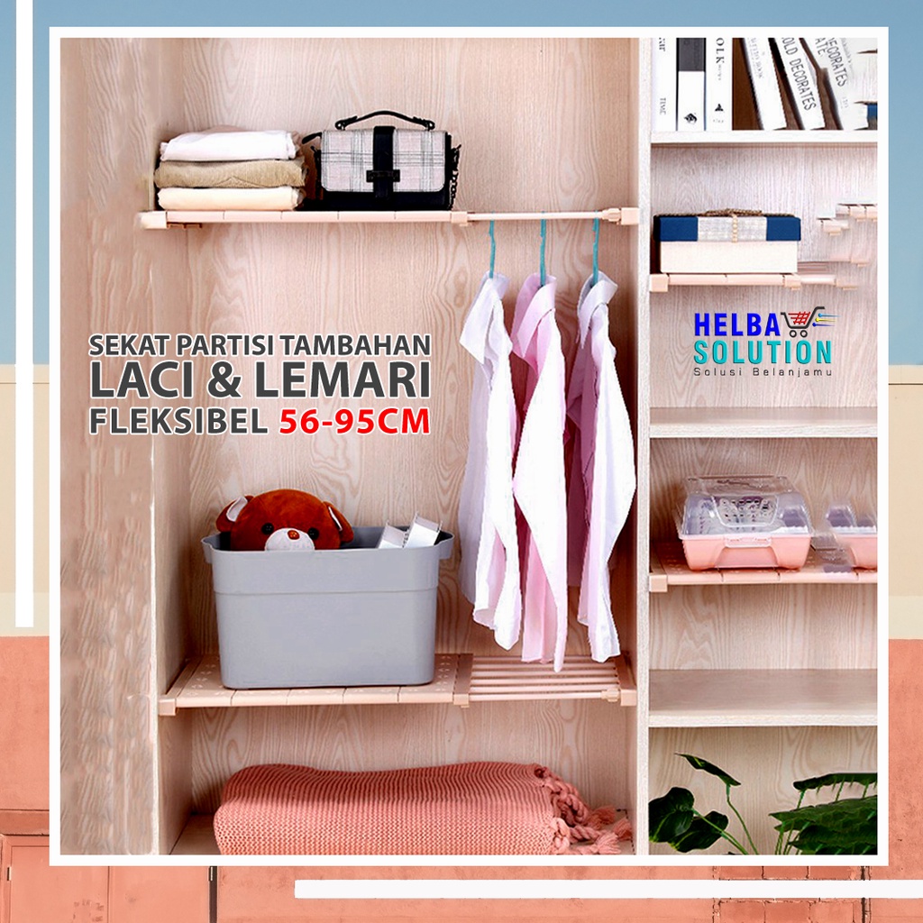 Jual PARTISI Fleksibel 56-95cm SEKAT Tambahan Rak Penyekat Flexible ...