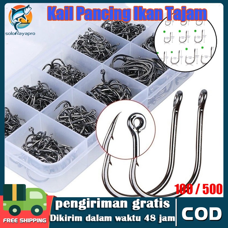 Jual Set 500 Pcs Kail Pancing Aneka Ukuran Bahan Baja Karbon Dengan ...