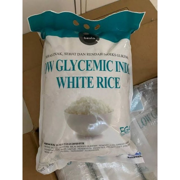 Jual beras besta low glycemic index white rice 5kg/beras rendah gula ...