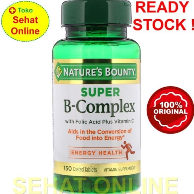 Jual Nature's Bounty Super B-complex with Folic Acid + Vitamin C 150 ...