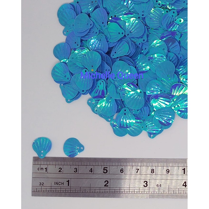 Jual MANIK PAYET PRAKARYA KERANG METALIK WARNA BIRU 1cm | Shopee Indonesia