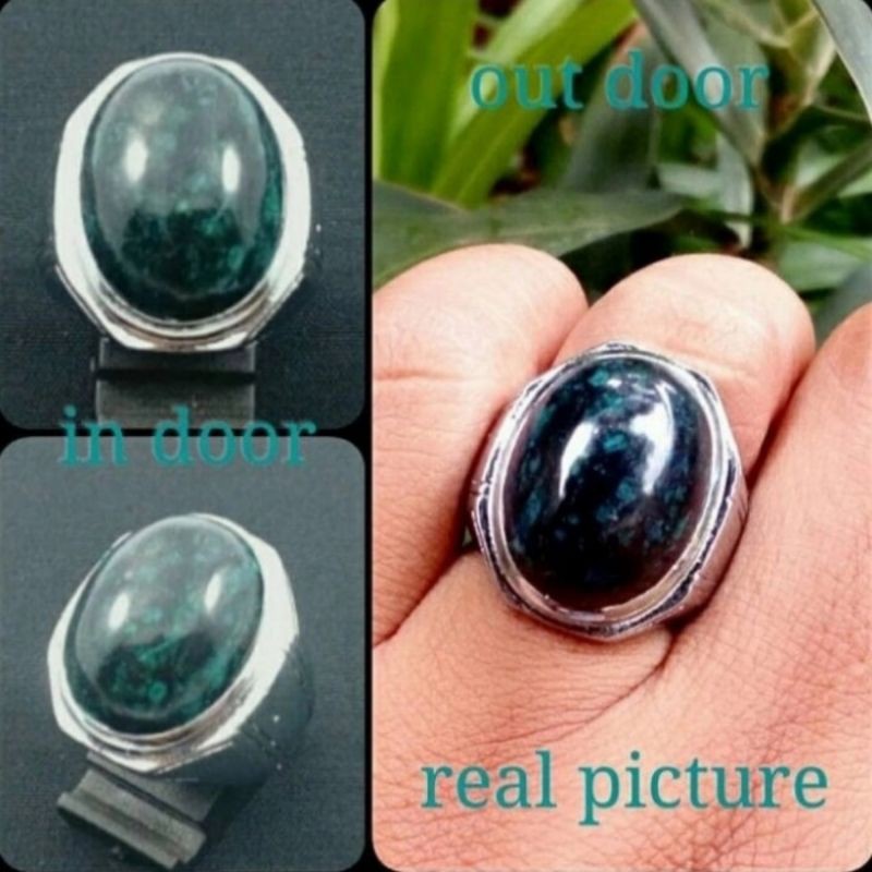 Jual cincin batu badar besi hijau Garut mirip bacan Doko ring alpaka ...