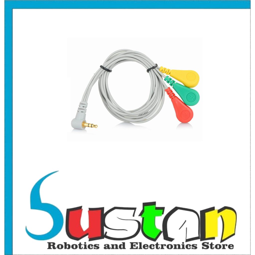 Jual EMG/EKG/ECG Cable for Heart Muscle Sensor 3 Wires Detection Jack ...