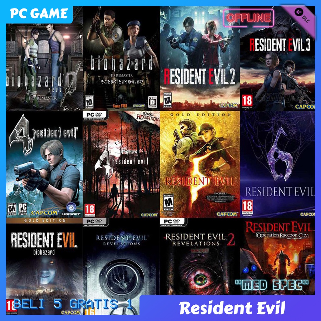 Jual RESIDENT EVIL Series - RE Series - RE 0 - RE 1 - RE 2 - RE 3 - RE 4 - RE 8 - PC Game - Game ...
