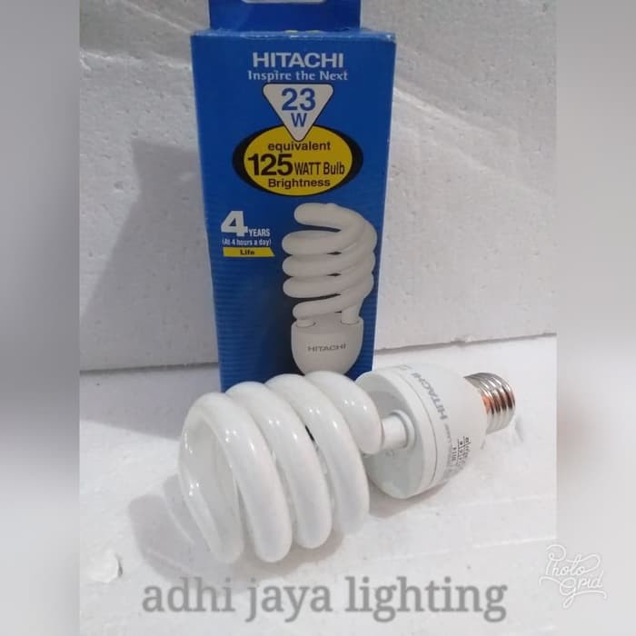 Jual Promo lampu murah PLC Hitachi 23 watt spiral putih | Shopee Indonesia