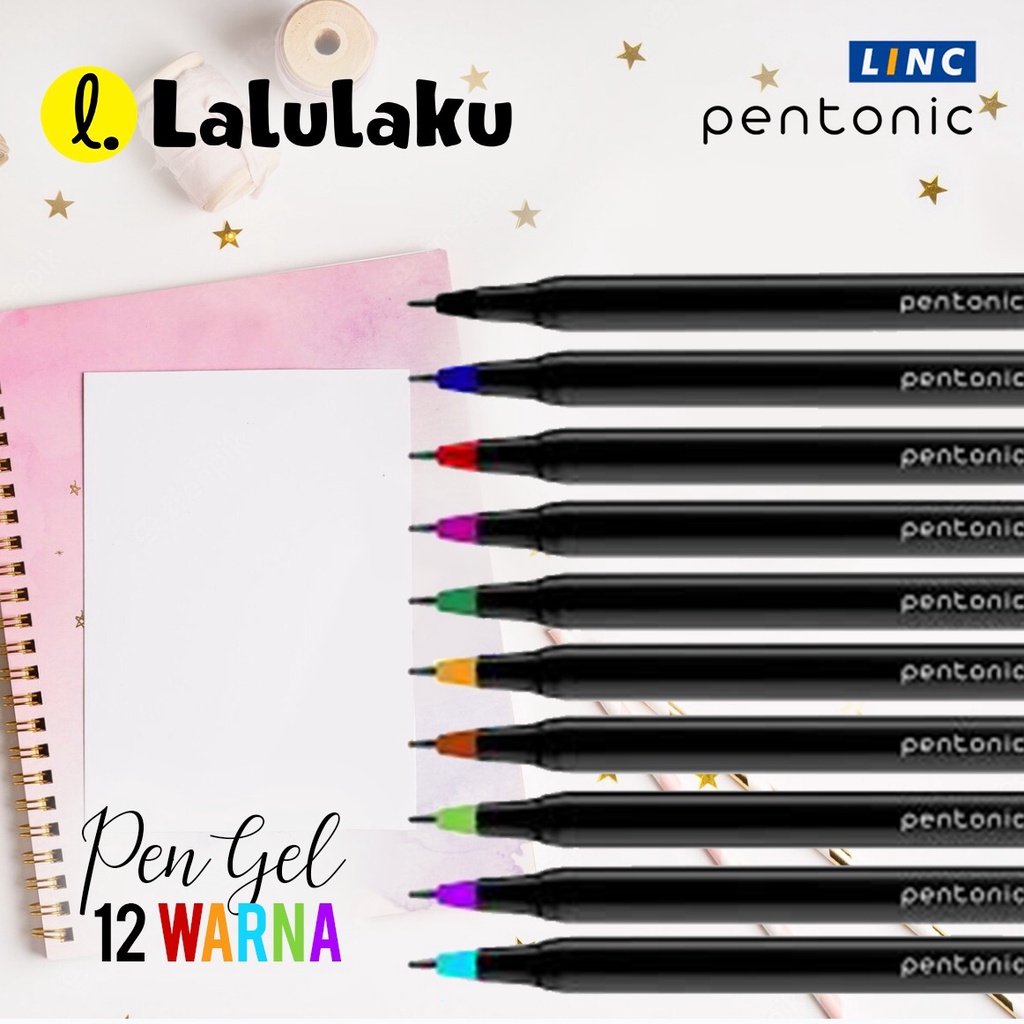 Jual Pentonic Color Pulpen Gel 12 Warna Pen Warna Warni Set | Shopee ...