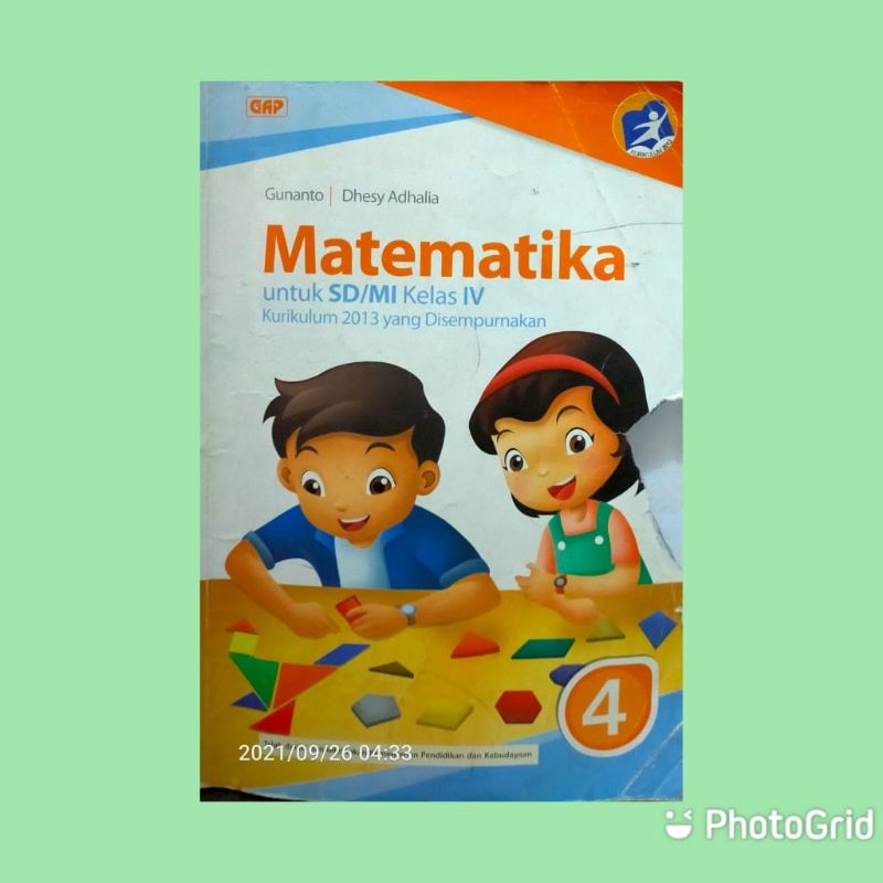 Jual BUKU MATEMATIKA UNTUK SD KELAS IV KURIKULUM K13 OLEH.GUNANTO ...