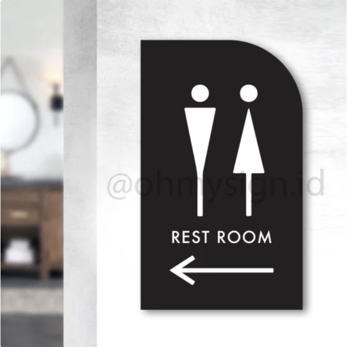 Jual SIGN AKRILIK RESTROOM PRINTED | SIGNAGE TOILET MODERN | Shopee ...
