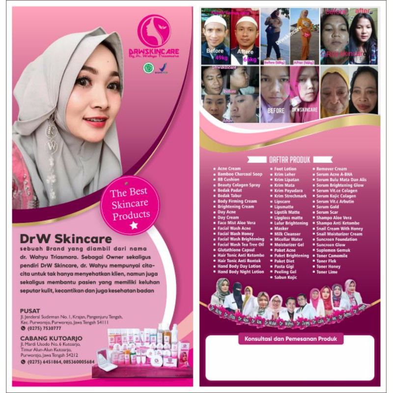 Jual Brosur Promosi Drw Skincare - Pink Hitam | Shopee Indonesia