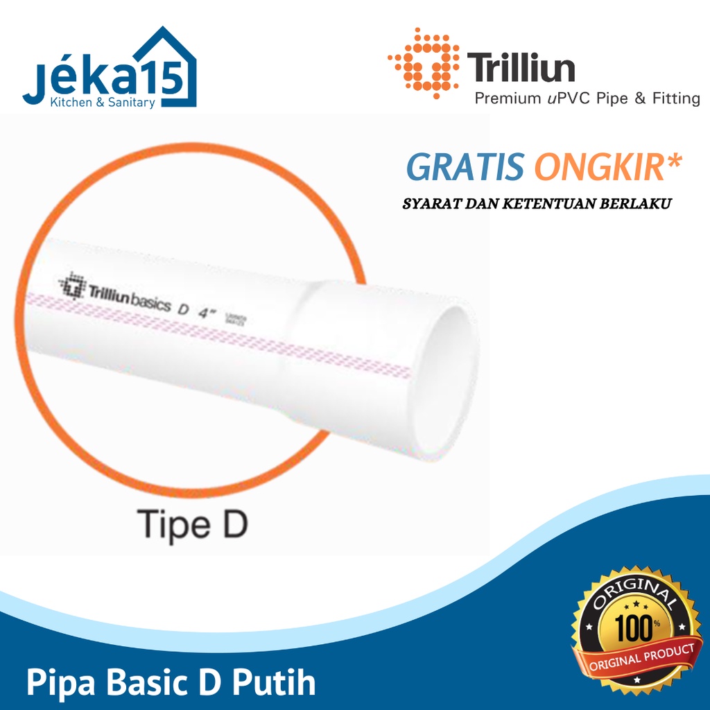 Jual PIPA PVC BASIC TRILIUN D / PIPA BASIC TRILIUN BERBAGAI UKURAN/TYPE ...