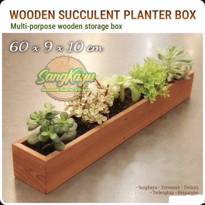 Jual Wood succulent planter rak box kotak tanaman hias sukulen KAYU ...