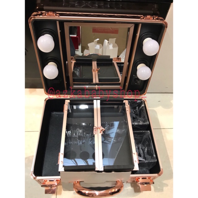 Jual Koper Makeup Sonia Miller / Beauty case lampu Rosegold | Shopee ...