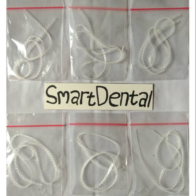 Jual 1/2 meter Karet behel gigi Powerchain warna Transparan / Bening ...